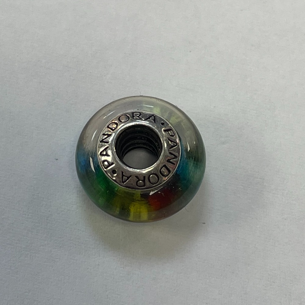 Pre-owned Pandora Rainbow Sparkle Foil Murano Glass Charm - Own4Less